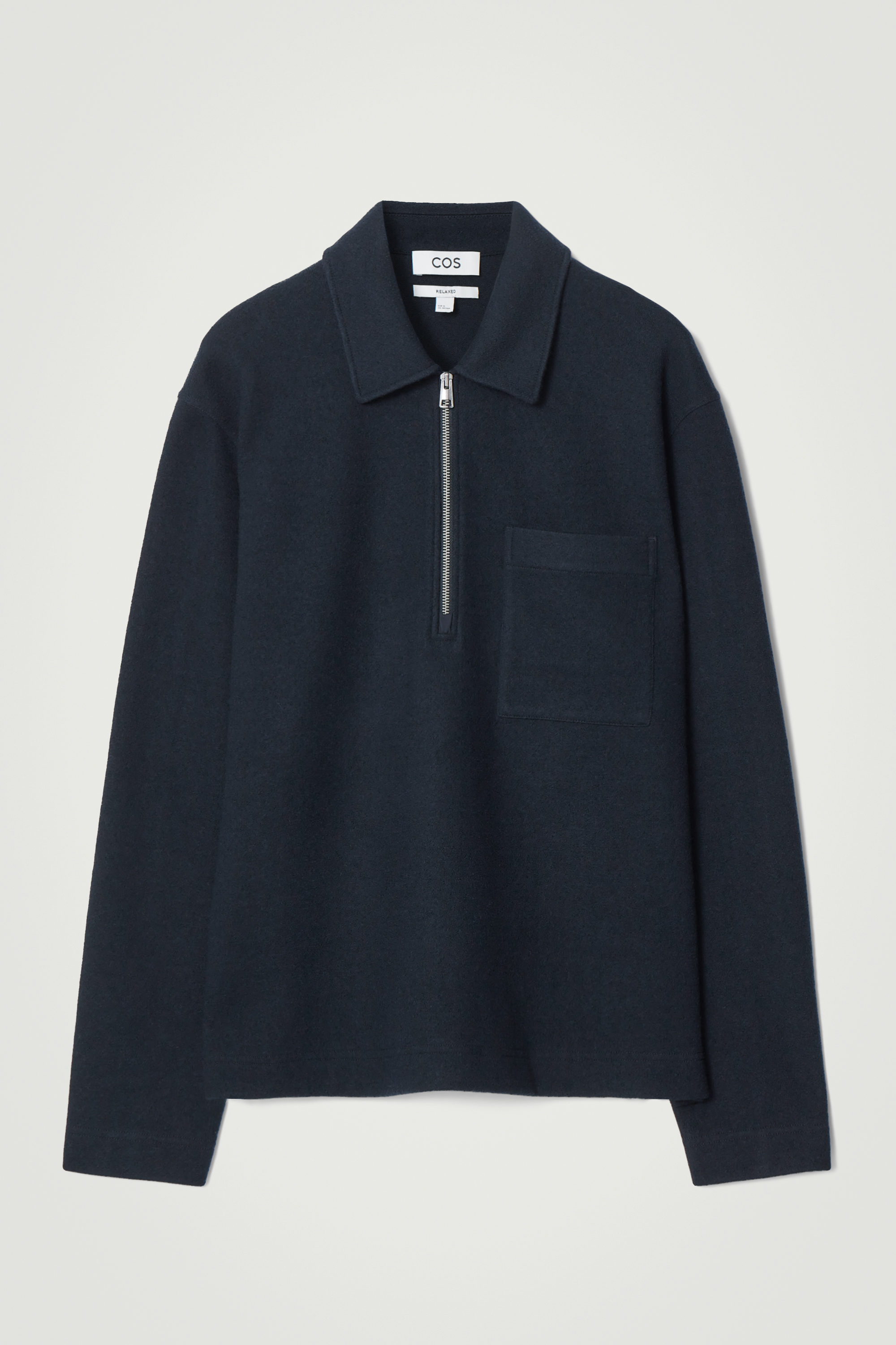 Cos HALF-ZIP BOILED-WOOL JUMPER | King's Cross