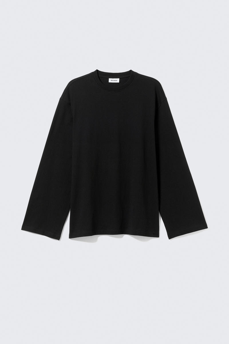 oversized long sleeve t-shirt - Black | Weekday GB