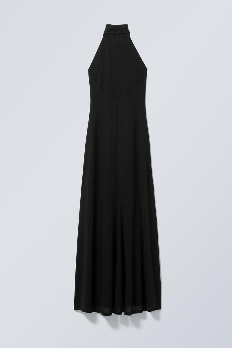 open back maxi halter dress - Black | Weekday GB