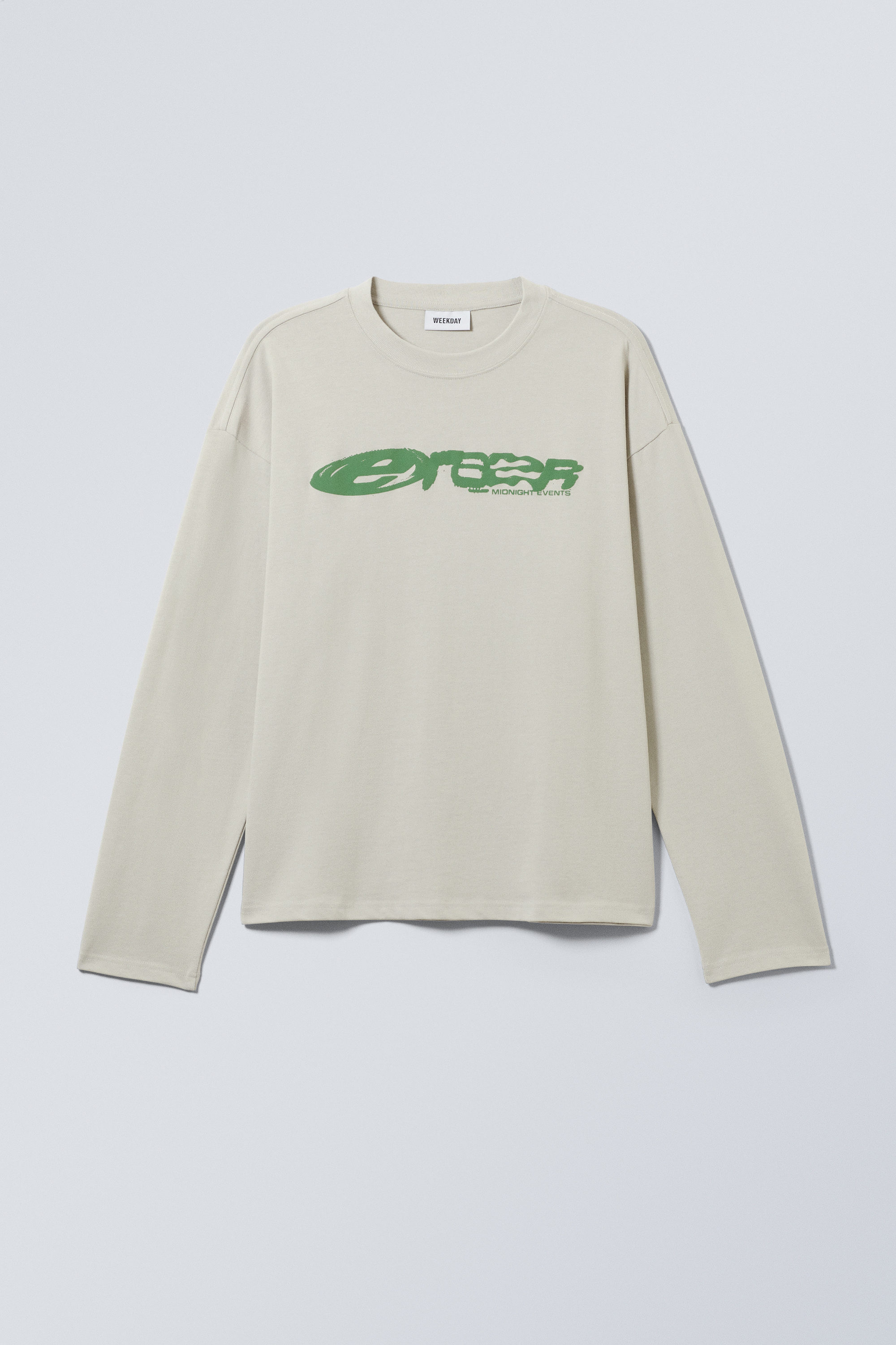 great boxy graphic long sleeve t-shirt - Erazer Dusty Mole | Weekday DK