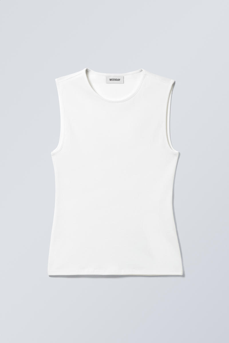 fitted cotton tank top - White | Weekday GB