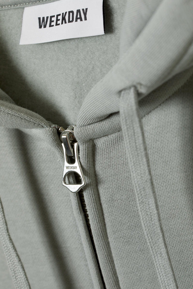boxy midweight zip hoodie - Dusty Grey | Weekday WW