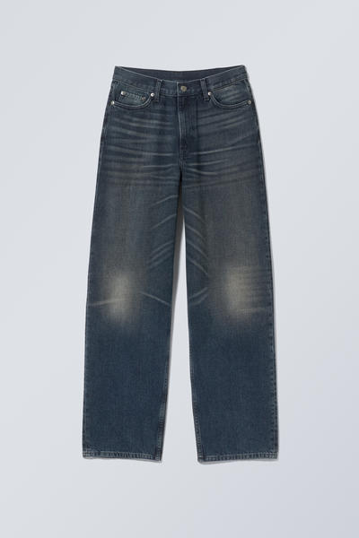 rail mid rise loose wide leg jeans - Deep Ocean Blue - Dark Blue ...