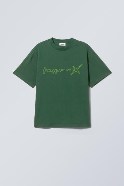 great boxy printed graphic tee - Hypno Green | Weekday DK