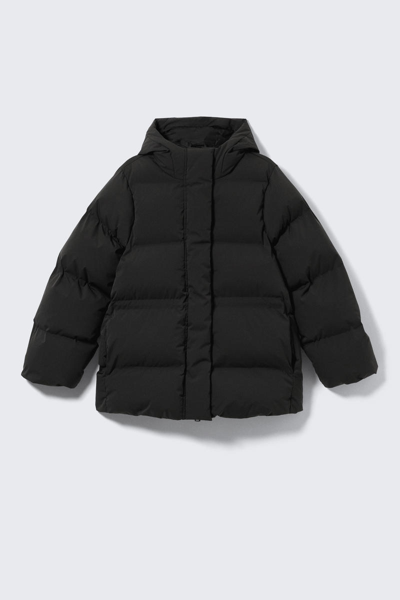 waisted puffer jacket - Black | Weekday DK