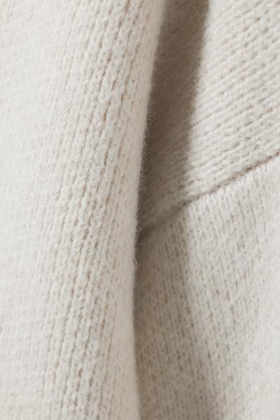 teo oversized wool blend knit sweater - Ecru | Weekday WW