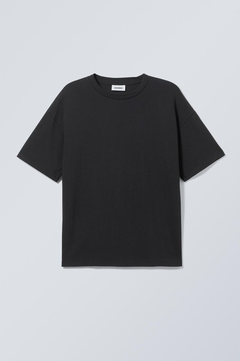 great boxy heavyweight t-shirt - Black | Weekday EU