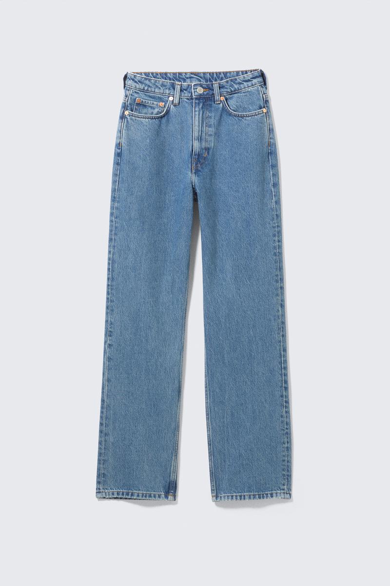 rowe super high waisted regular straight leg jeans - 90s Blue - Medium ...