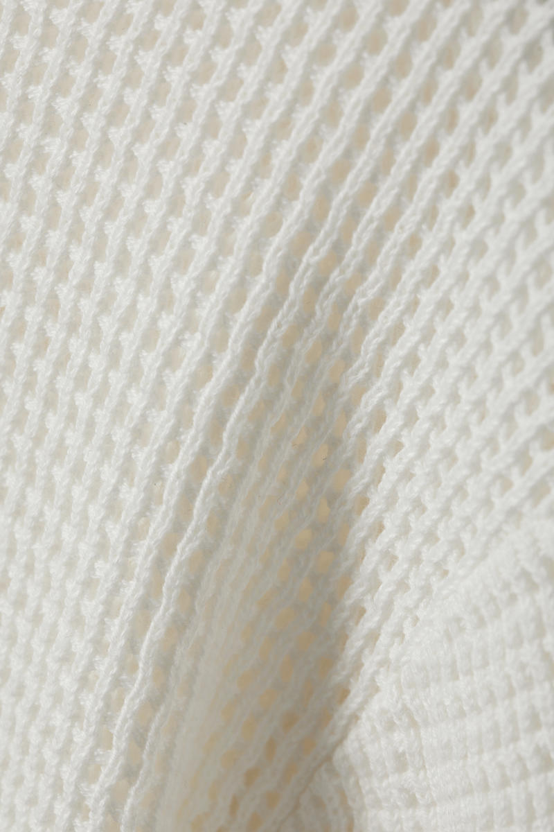 regular crochet short sleeve shirt - Dusty White | Weekday DK