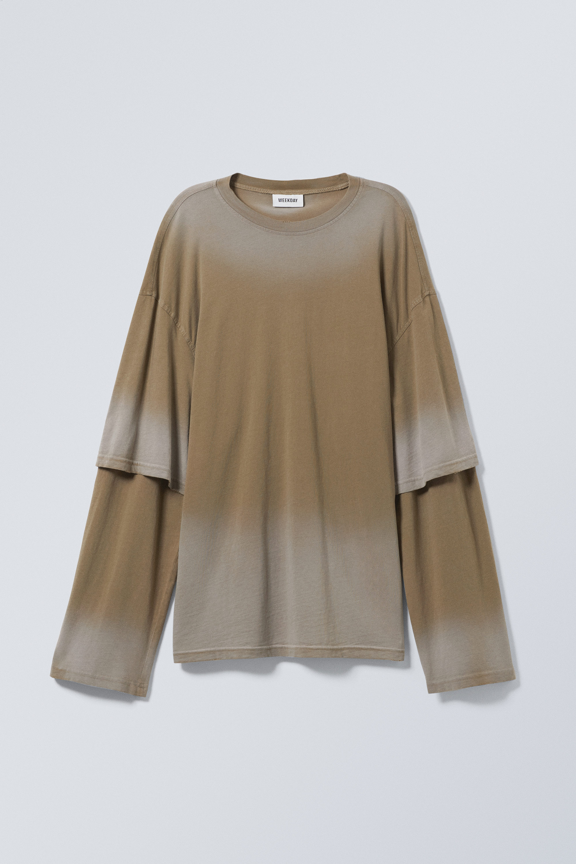 oversized double dyed longsleeve top - Dark Beige Fade | Weekday GB