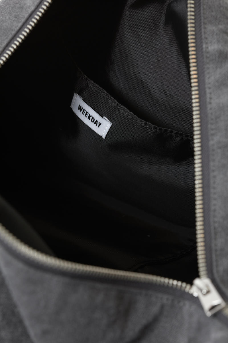 washed cotton crossbody bag - Washed Dark Grey | Weekday WW