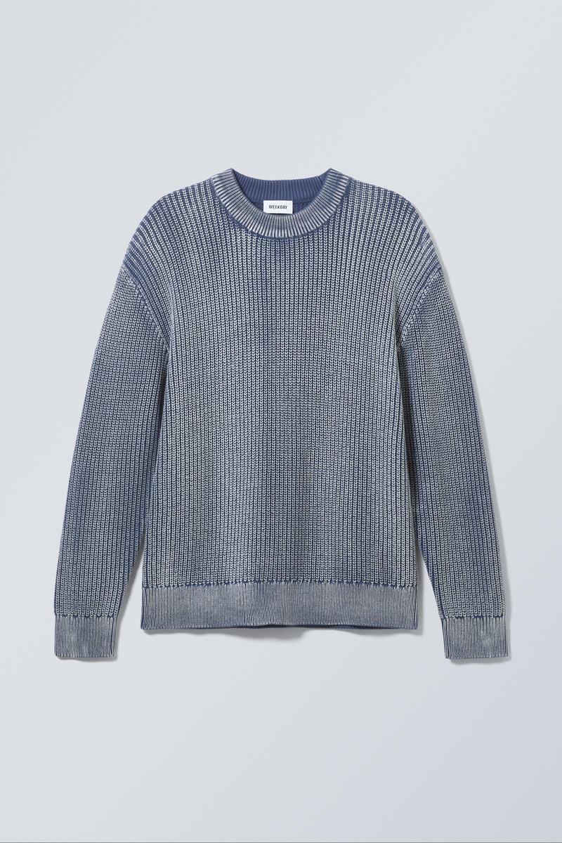 regular heavy knit sweater - Two-Tone Blue | Weekday EU