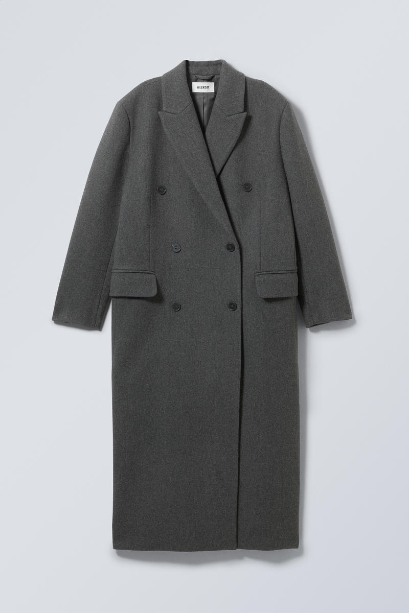 alex oversized wool blend coat - Dark Grey | Weekday EU