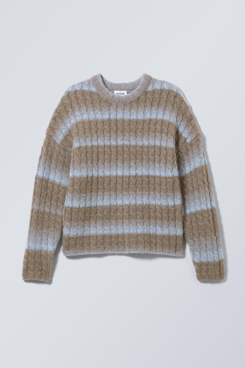 connor wool blend sweater - Mole & Blue Fade Stripes | Weekday DK