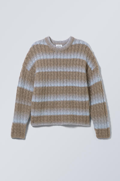 connor wool blend sweater - Mole & Blue Fade Stripes | Weekday DK