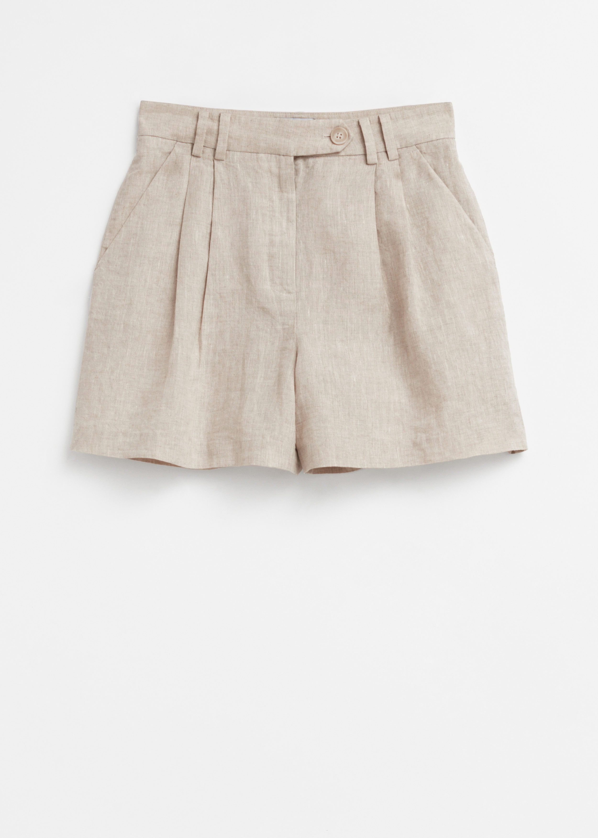 Relaxed Linen Shorts - Beige - Shorts - & Other Stories US
