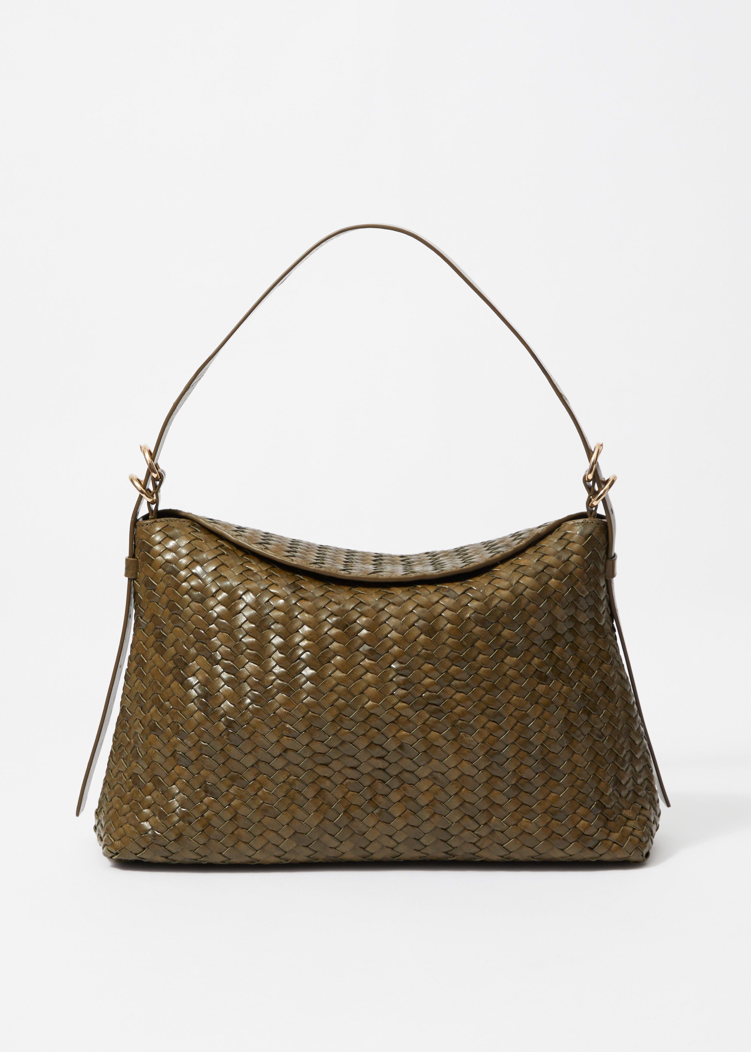 Large Braided Shoulder Bag - Khaki green - & Other Stories DK