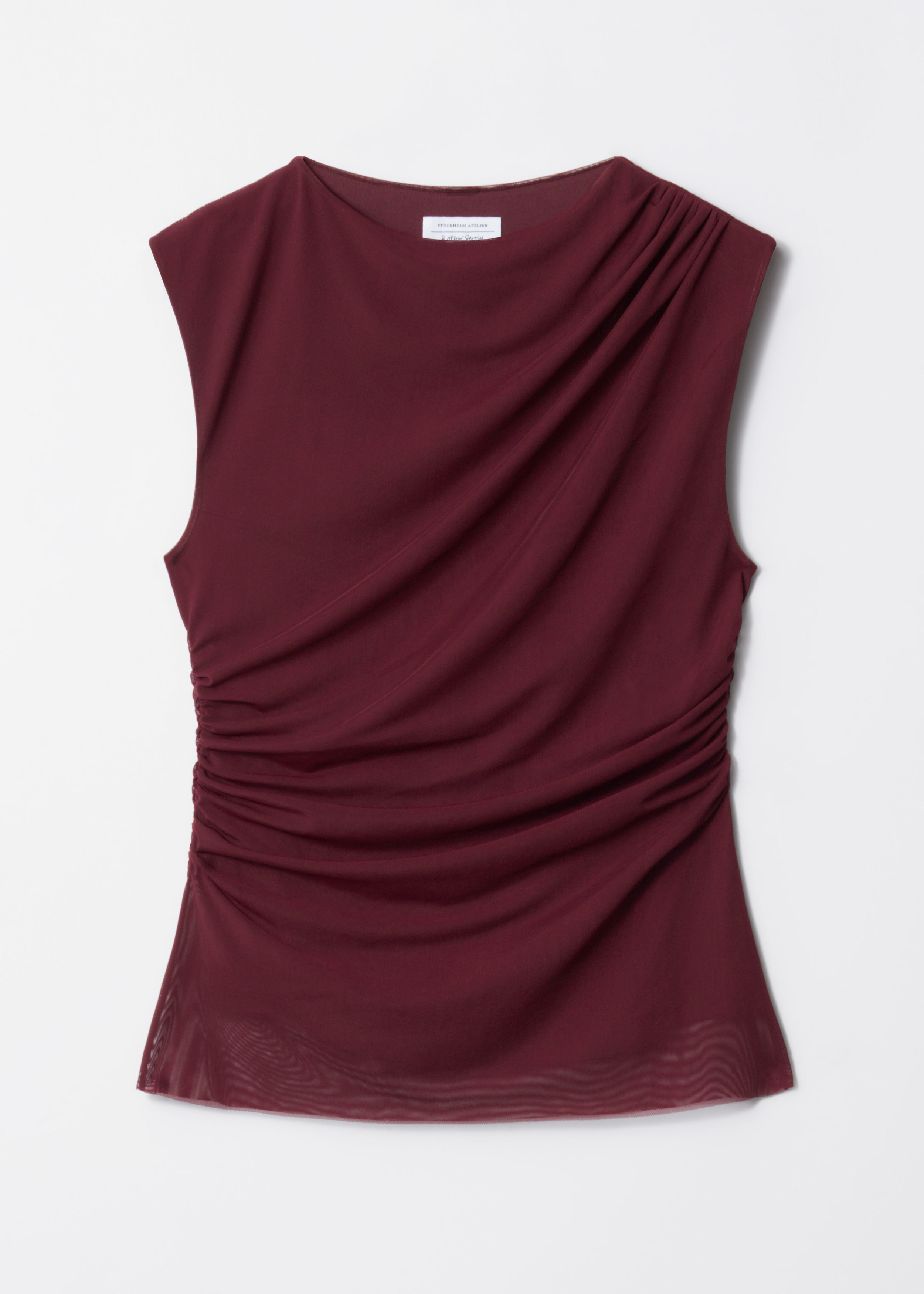 Draped Printed Top - Dark Red - Tops - & Other Stories DK