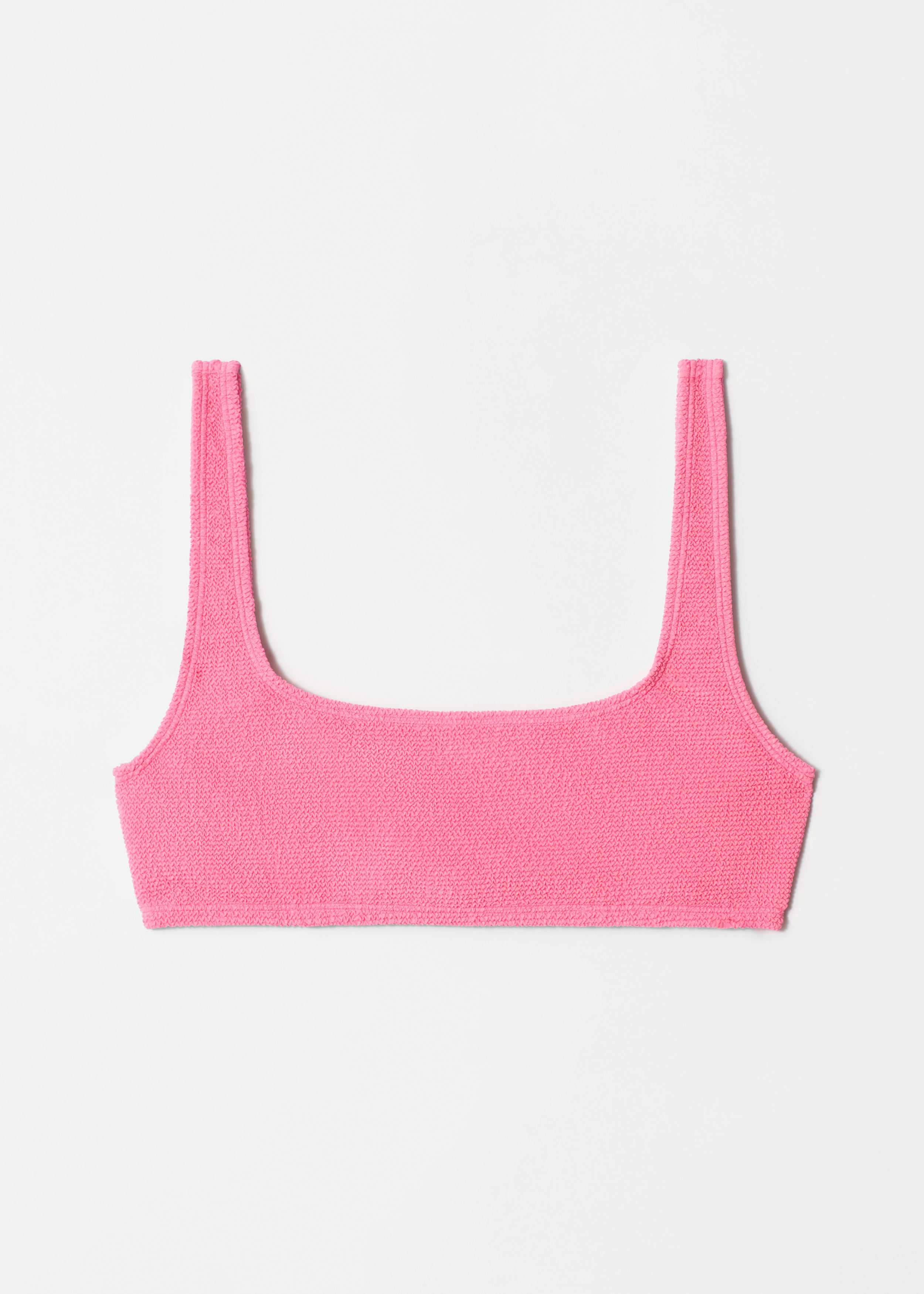 Textured Square-Neck Bikini Top - Pink - & Other Stories GB