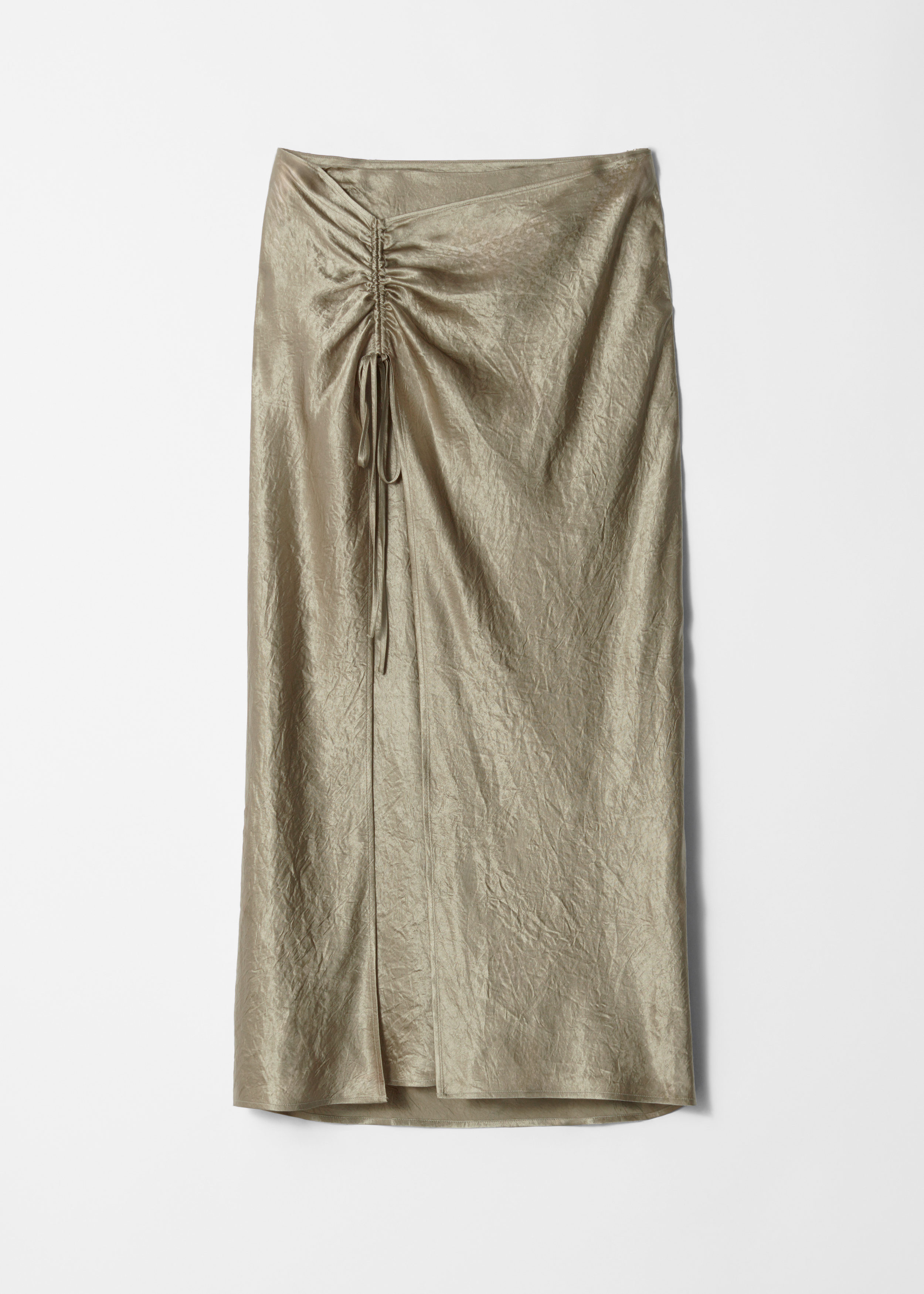 Drawstring Satin Midi Skirt - Sage Green - & Other Stories US