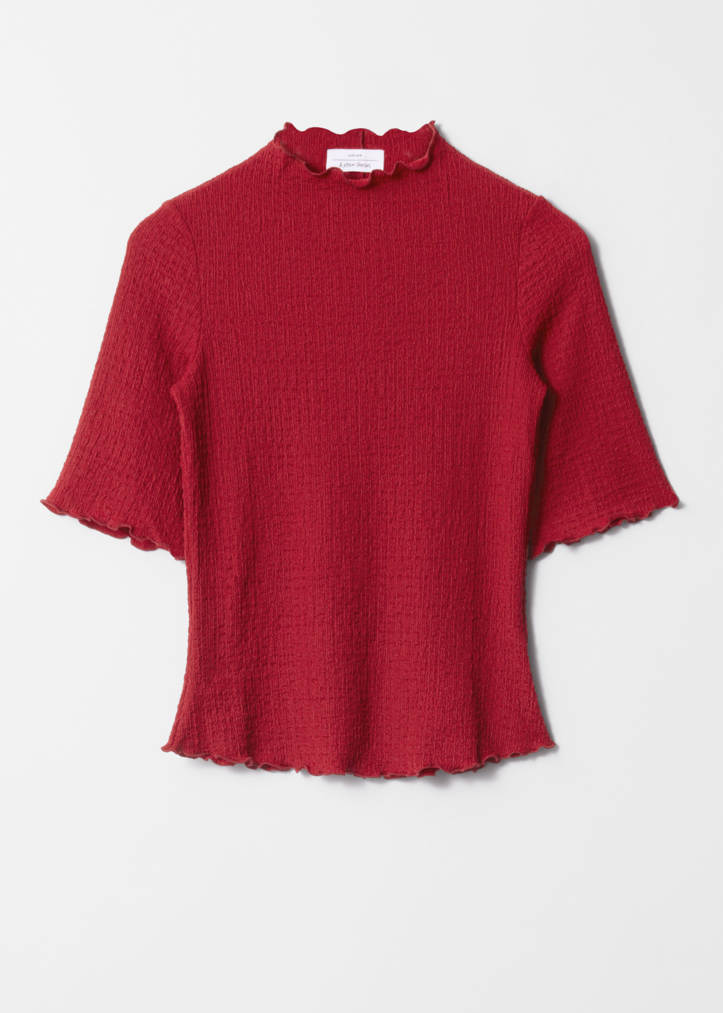 Crinkled Lettuce-Edge Top - Red - T-shirts - & Other Stories NL