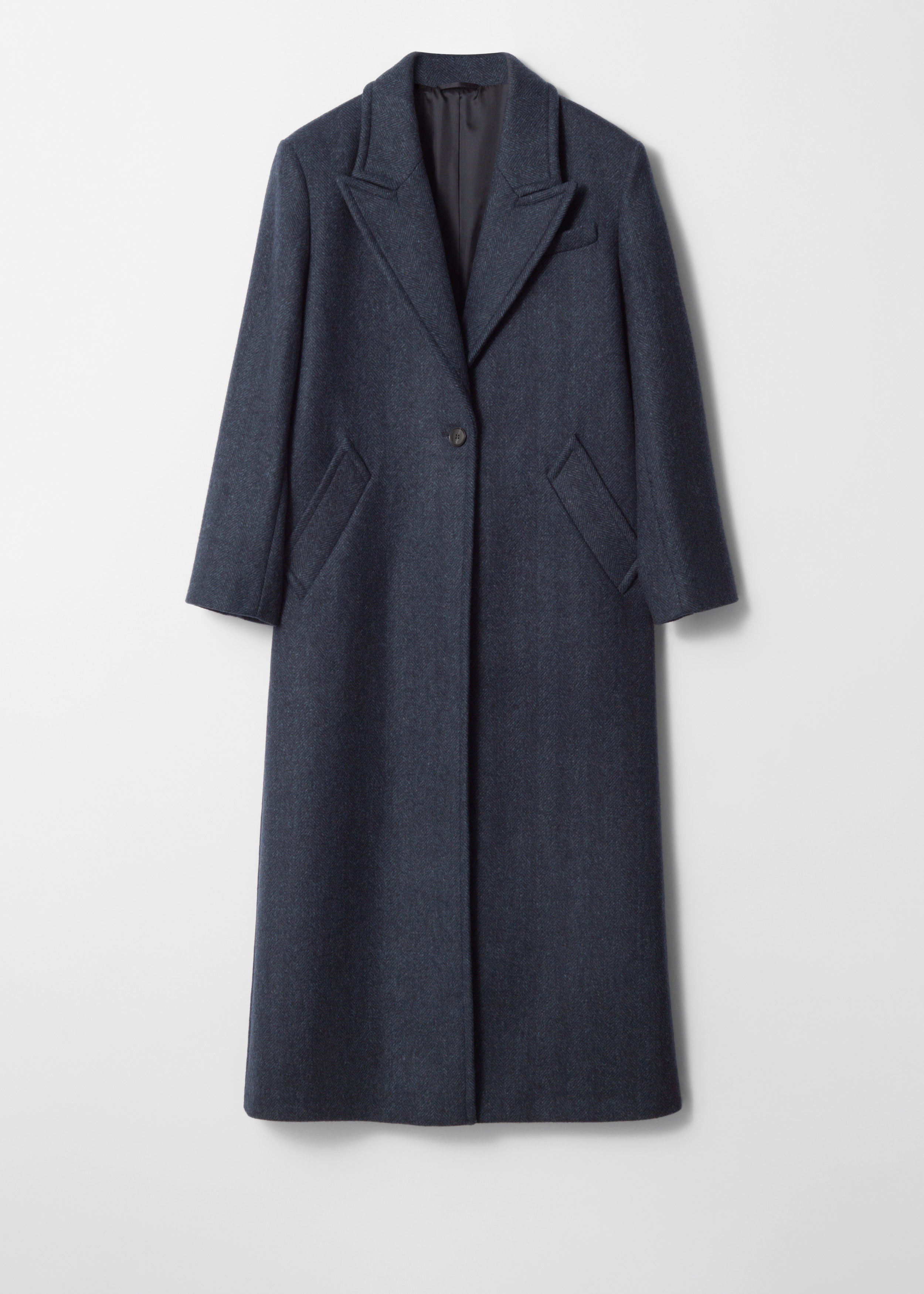 Single-Breasted Wool Coat - Navy Blue - & Other Stories US