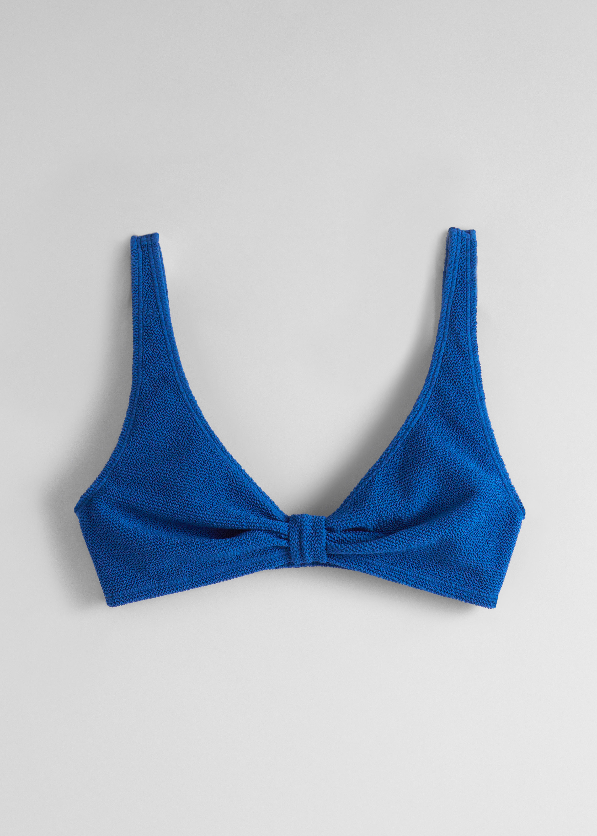 Textured Triangle Bikini Top - Blue - & Other Stories US