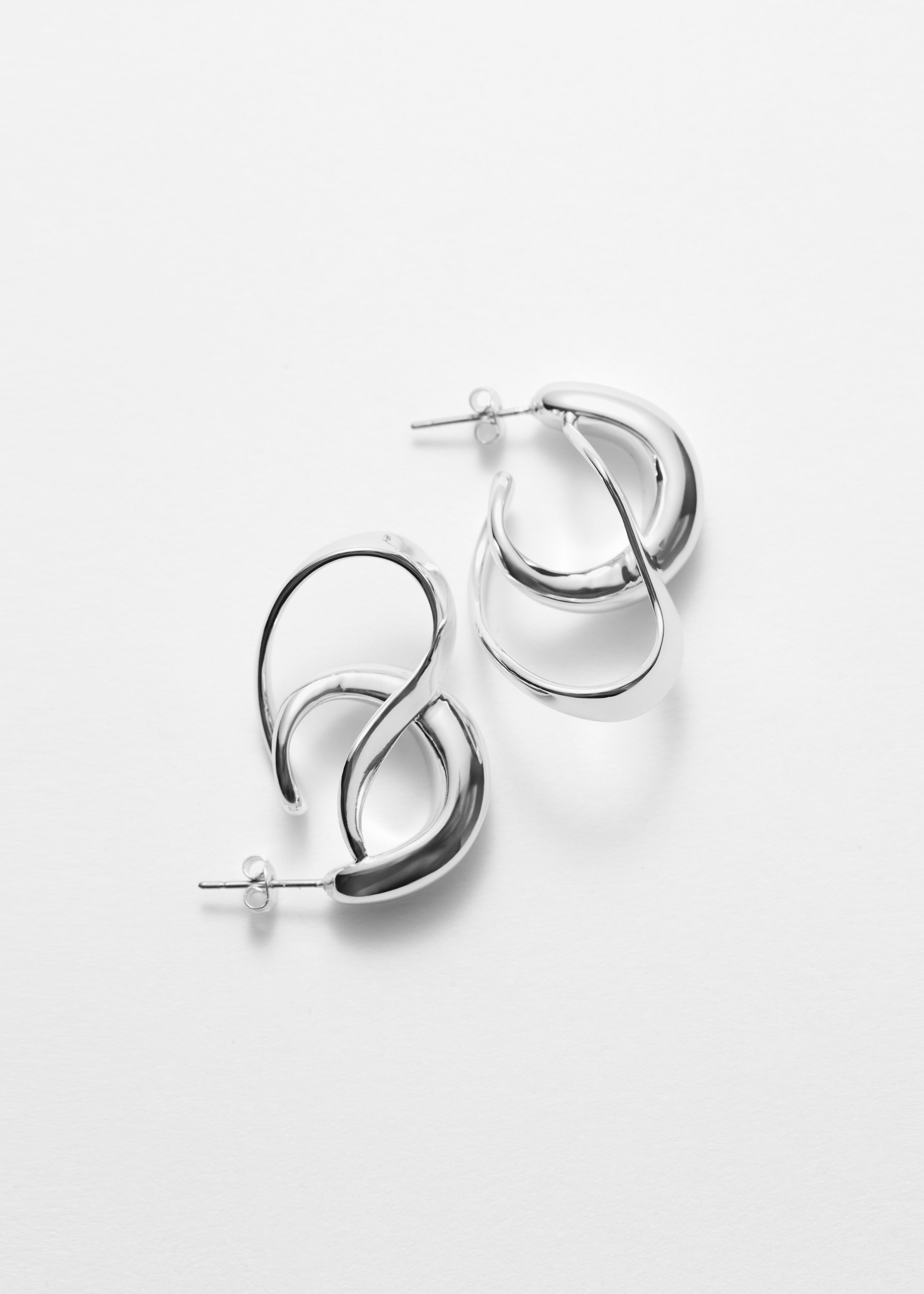 Silver Plated Sculptural Hoops - Silver - & Other Stories US