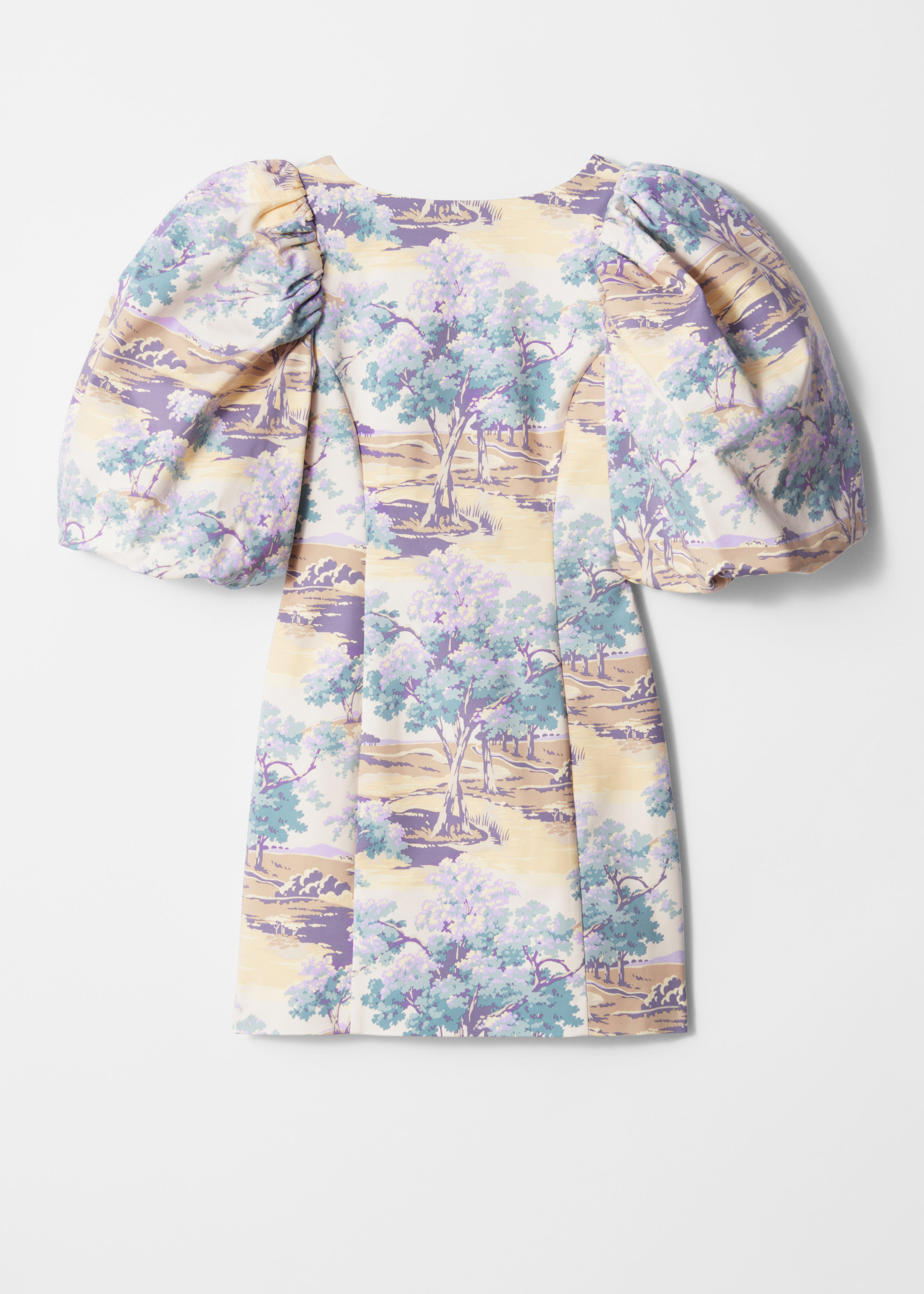 Robe courte à manches volumineuses - Motif jaune - & Other Stories FR