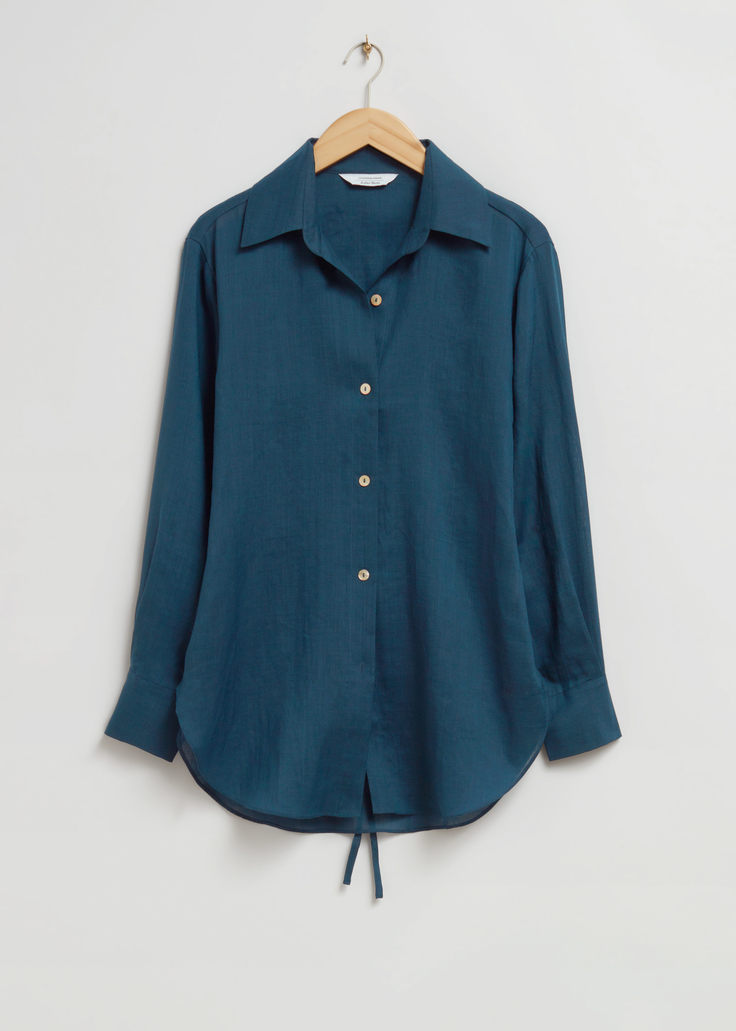 Loose-Fit Back-Tie Detail Shirt - Dark Blue - & Other Stories BE
