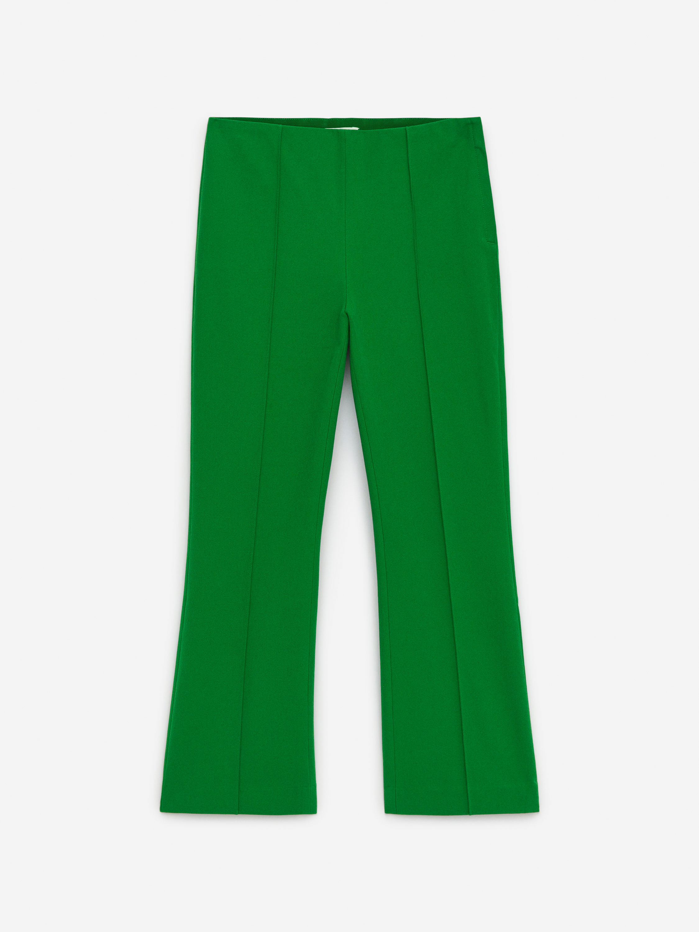 Cropped Crease-Front Trousers – Green – Women – ARKET EU