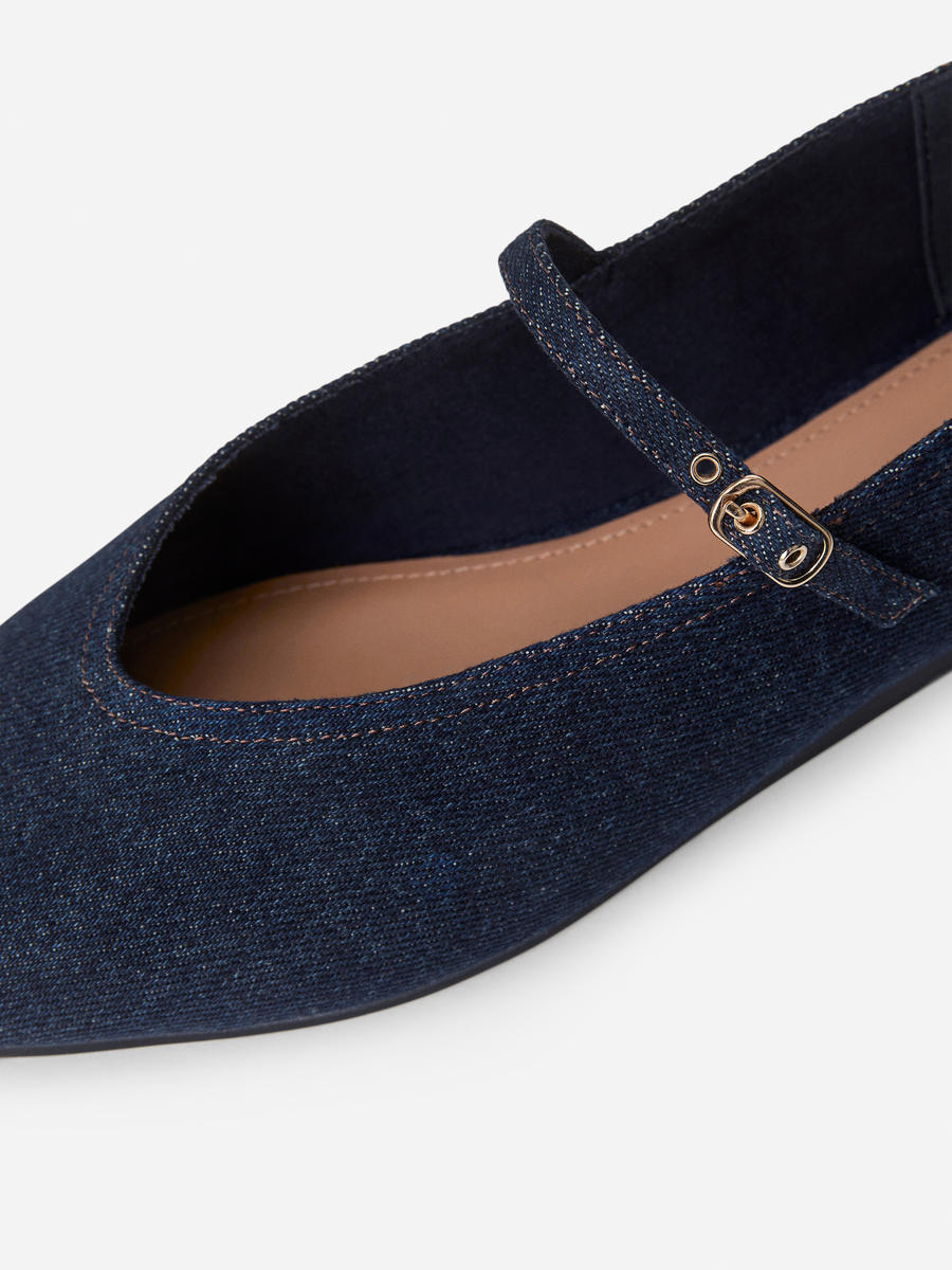 Chaussures babies plates en denim – Bleu foncé – ARKET FR
