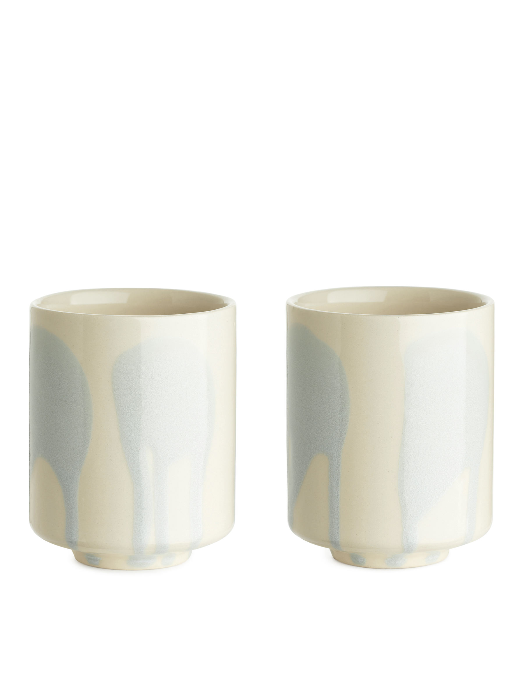 Stoneware Cups Set of 2 – Light Blue Splash – ARKET EU