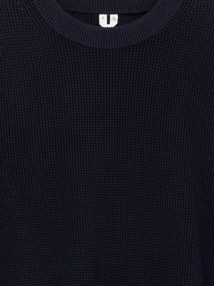 Waffle-Knit Jumper – Dark Blue – Men – ARKET DK