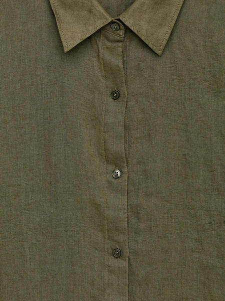 Linen Shirt – Khaki Green – Women – ARKET GB