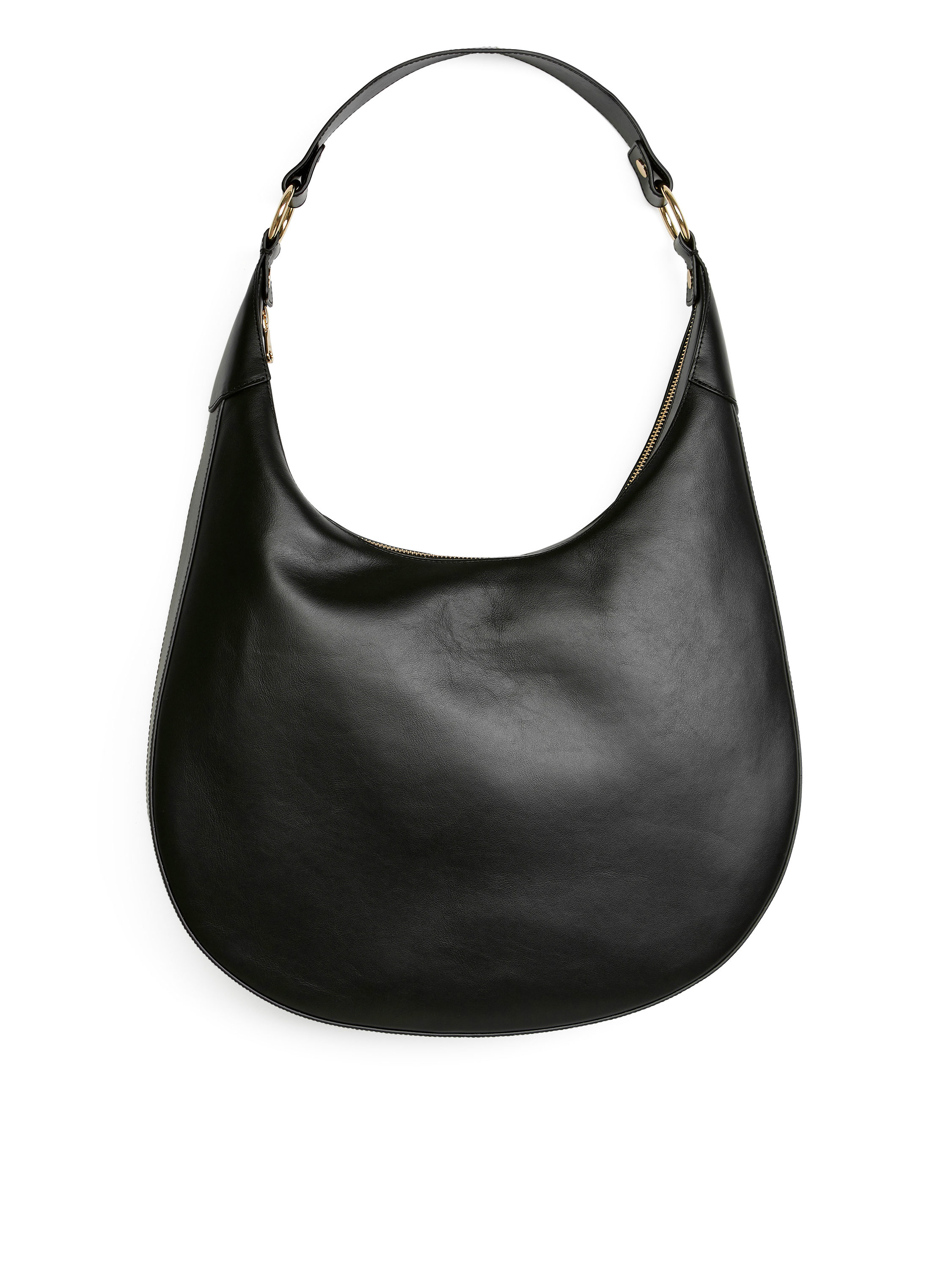 Curved Leather Bag – Black – Women – ARKET GB