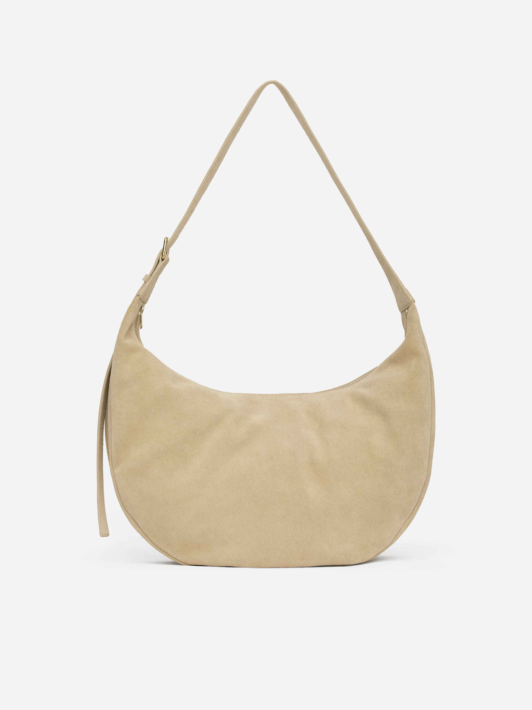 Curved Split Suede Bag – Beige – Women – ARKET WW