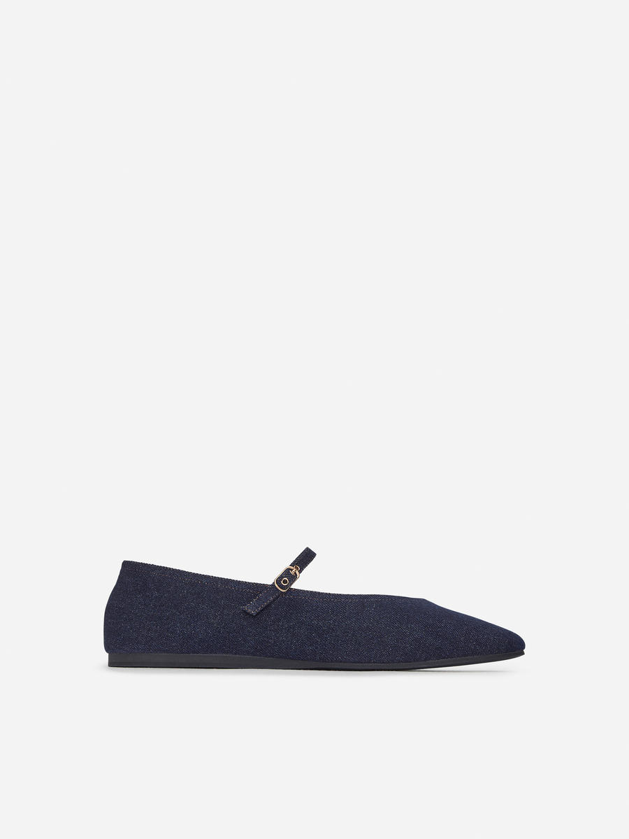 Denim Mary Jane Flats – Dark Blue – Women – ARKET NL