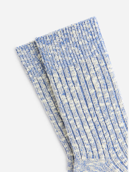 Chunky Knit Socks – White/Blue Melange – Women – ARKET DK