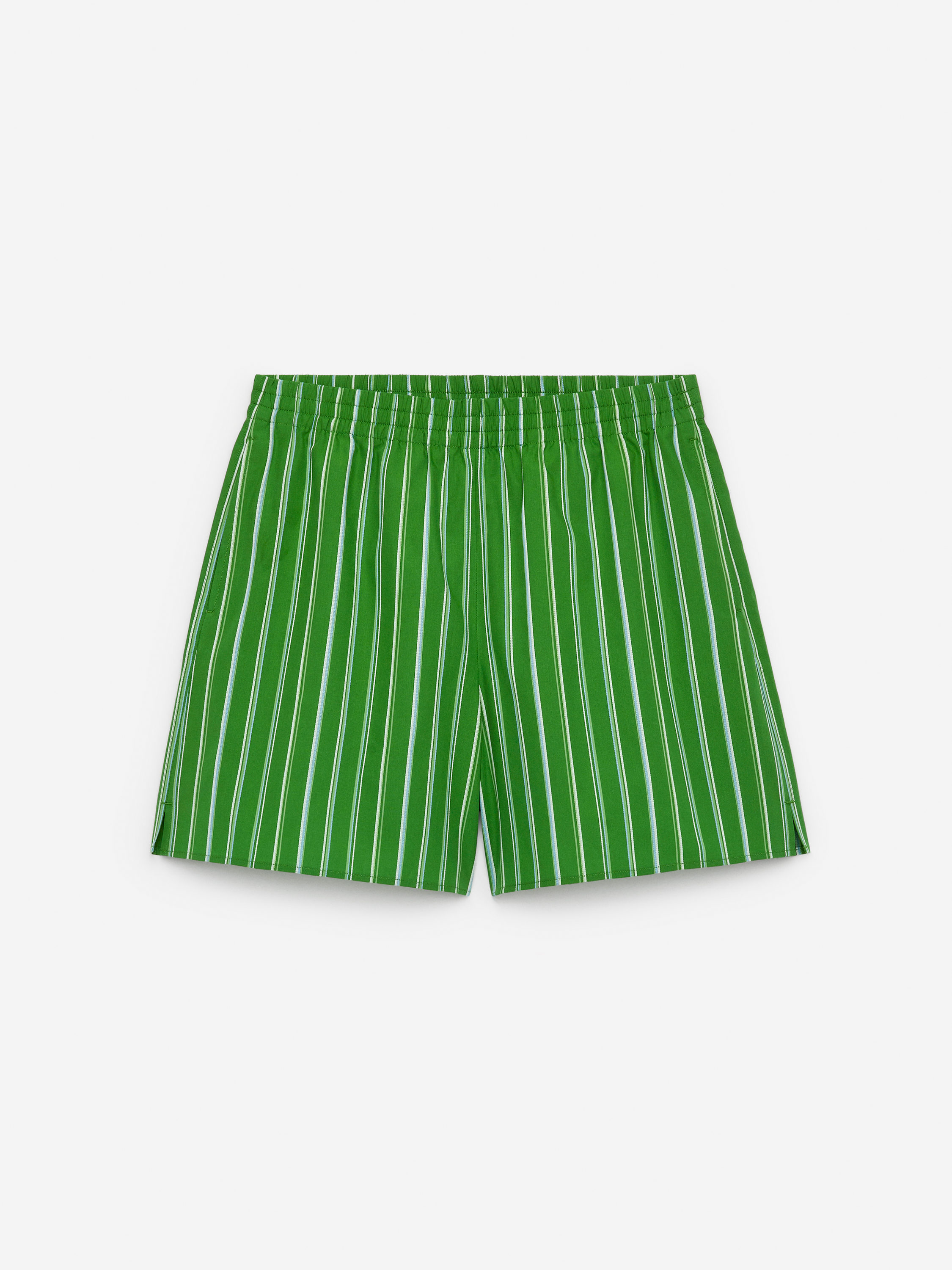 Relaxed Cotton Shorts – Green/Striped – Women – ARKET WW