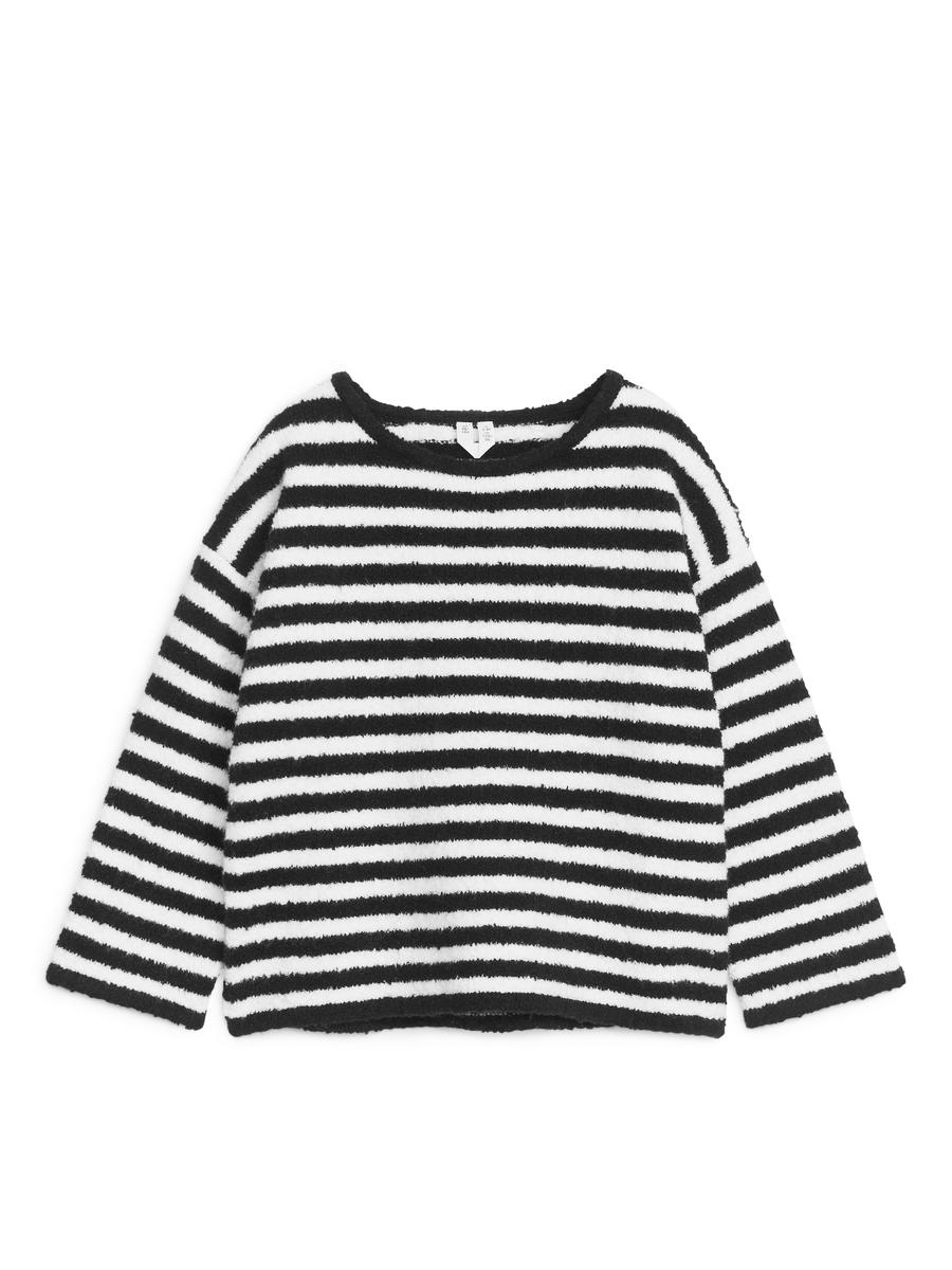 Fuzzy Boxy-Fit Jumper – Black/White – Children – ARKET DK