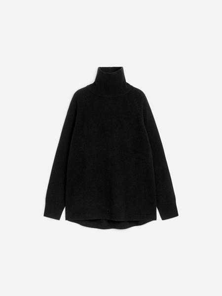 Pull col roulé en laine et cachemire – Noir – ARKET FR