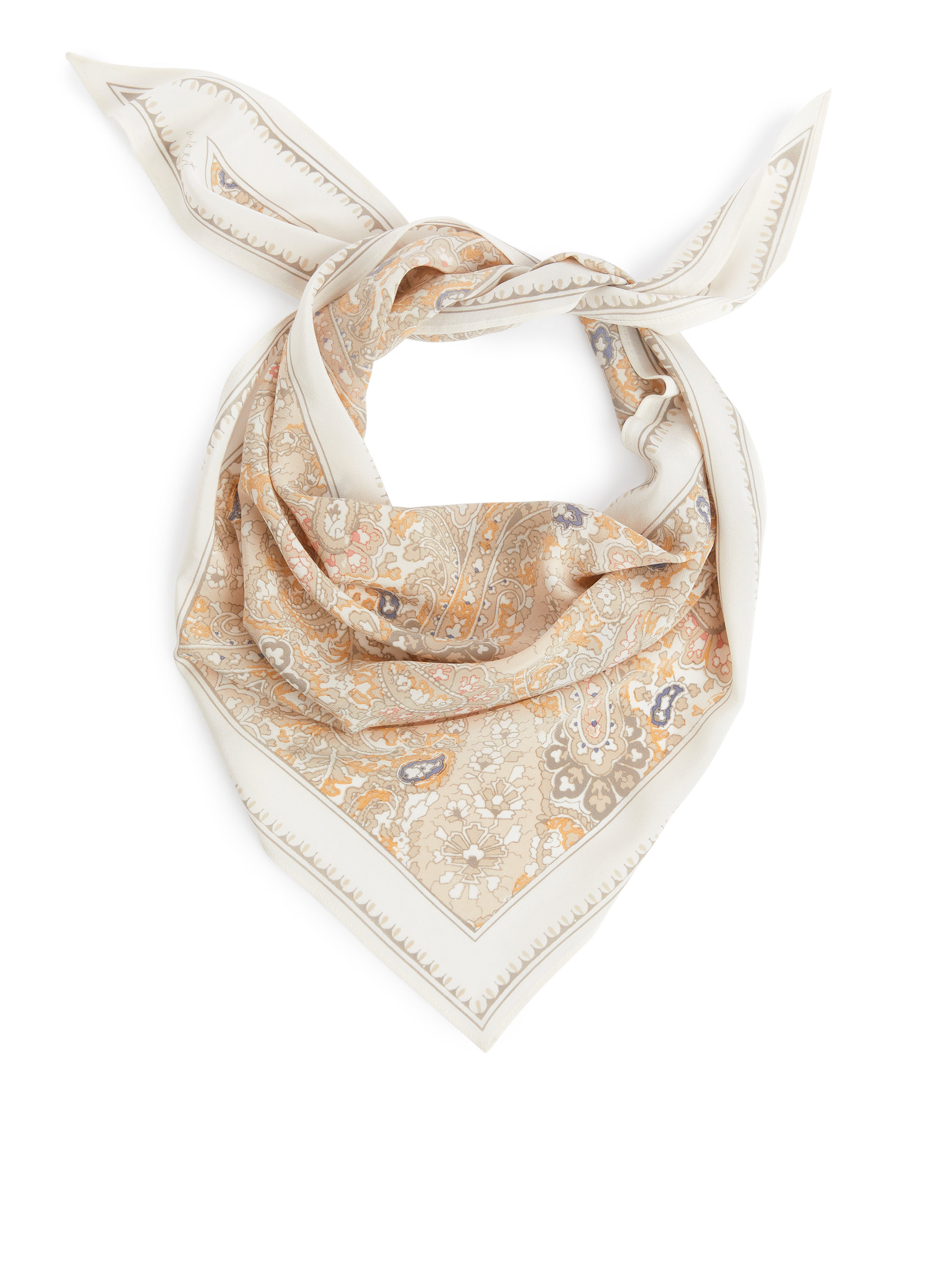 Triangle Silk Scarf – Beige/Light Orange – Women – ARKET GB