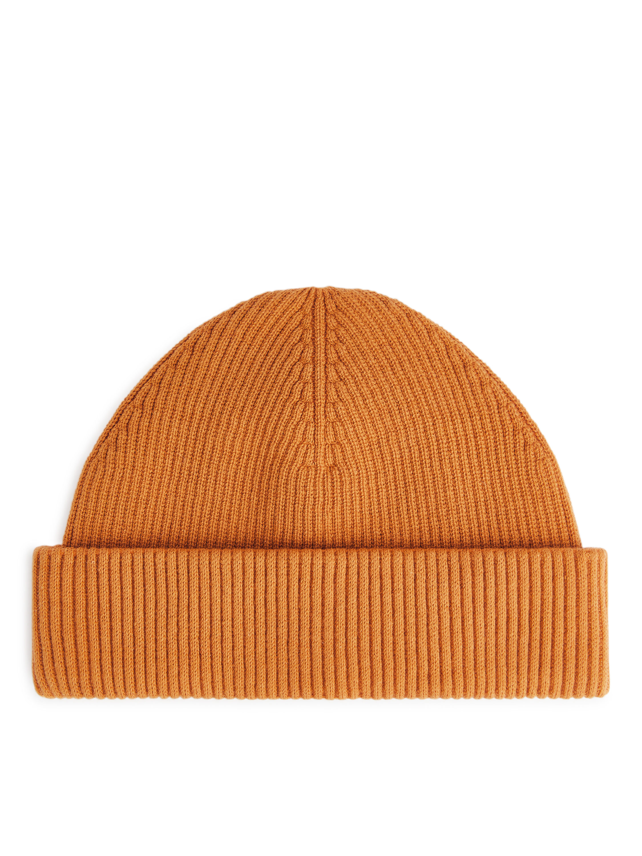 Short Ribbed Cotton Beanie – Orange – Men – ARKET GB