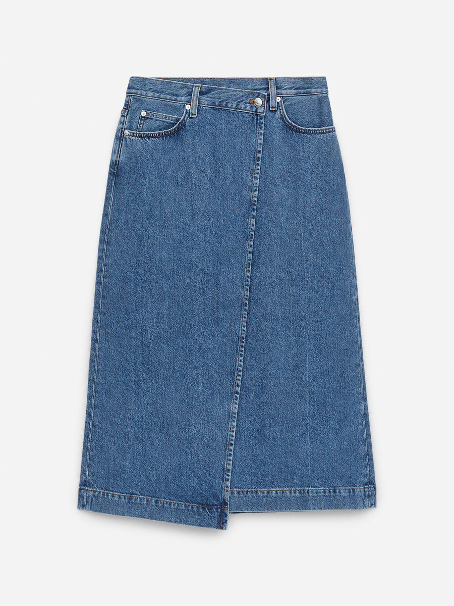 Jupe portefeuille en jean – Bleu – Femme – ARKET FR
