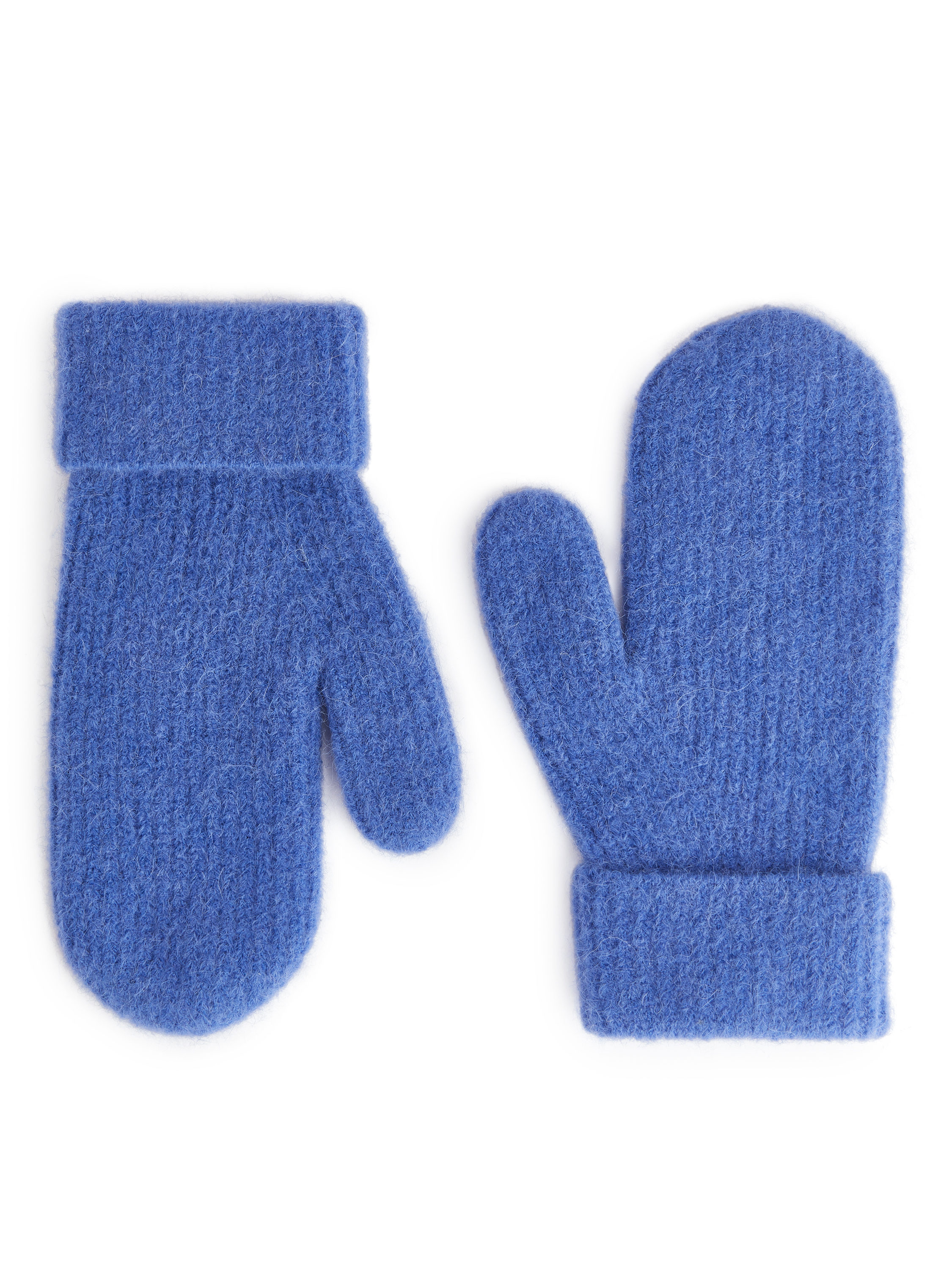 Wool-Alpaca Blend Mittens – Blue – Women – ARKET GB